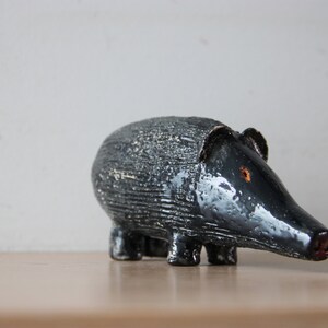 Black Pig Figurine Ceramic Pig Sculpture Wild Boar Art - Etsy
