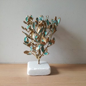 Mastic Tree Sculpture, Real Mastic Tree Twig Electroplated With Gold ...