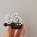 Silver Bicycle Sculpture, Mini Bike Sculpture on Black Stone, Alloy ...