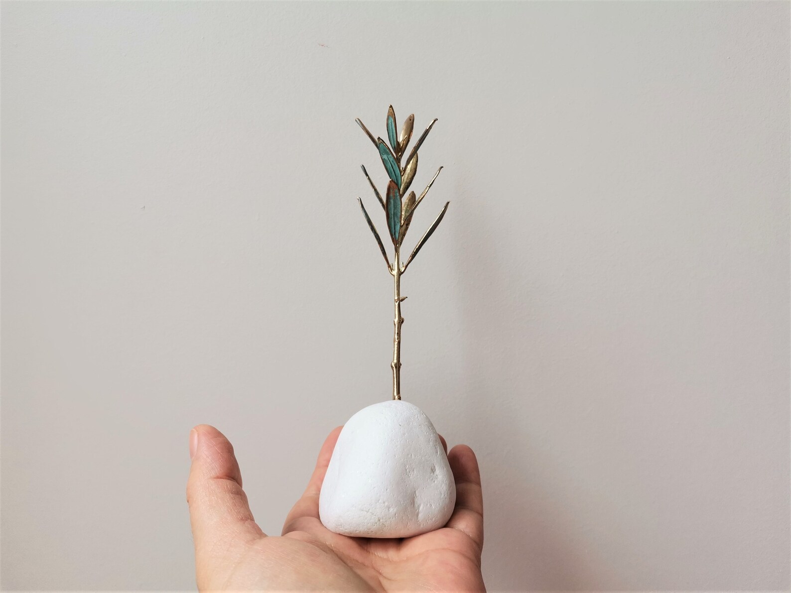 Olive Branch Sculpture Electroplated Real Olive Twig of - Etsy