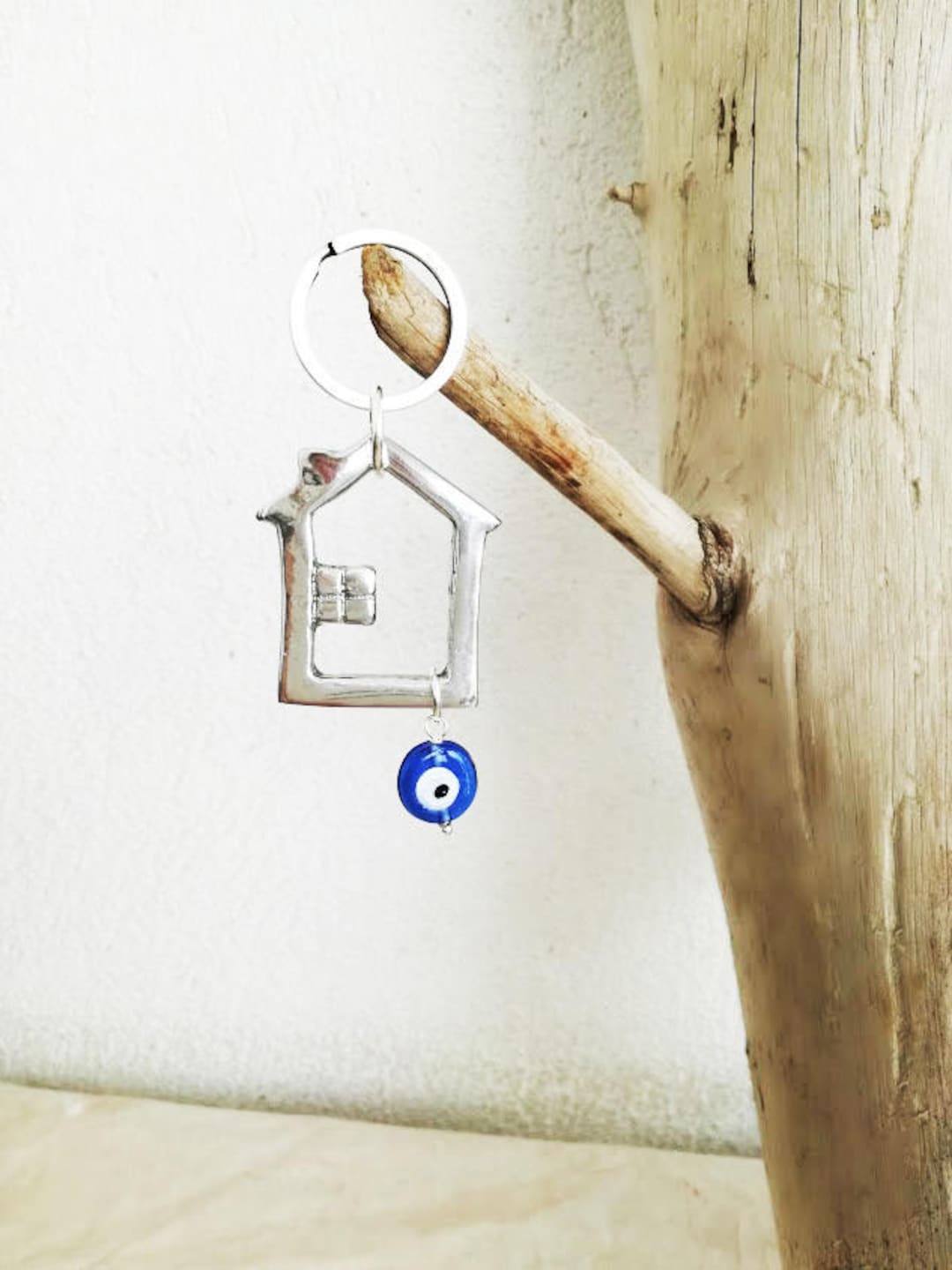 Silver House Keychain Aluminum House Outline Key Ring With - Etsy