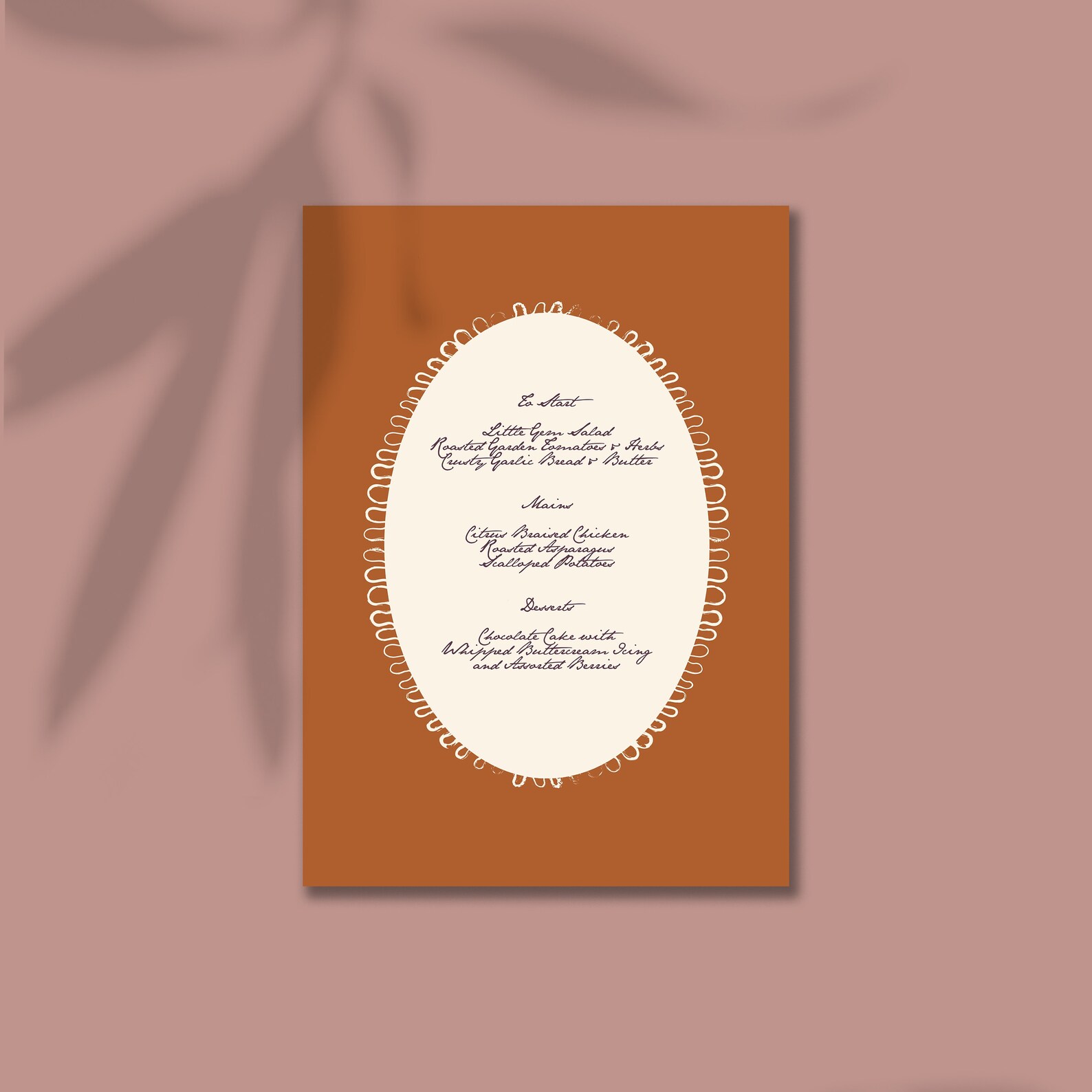 Handwritten Colorful Menu Design Garden Menu Design Doily Menu Design ...