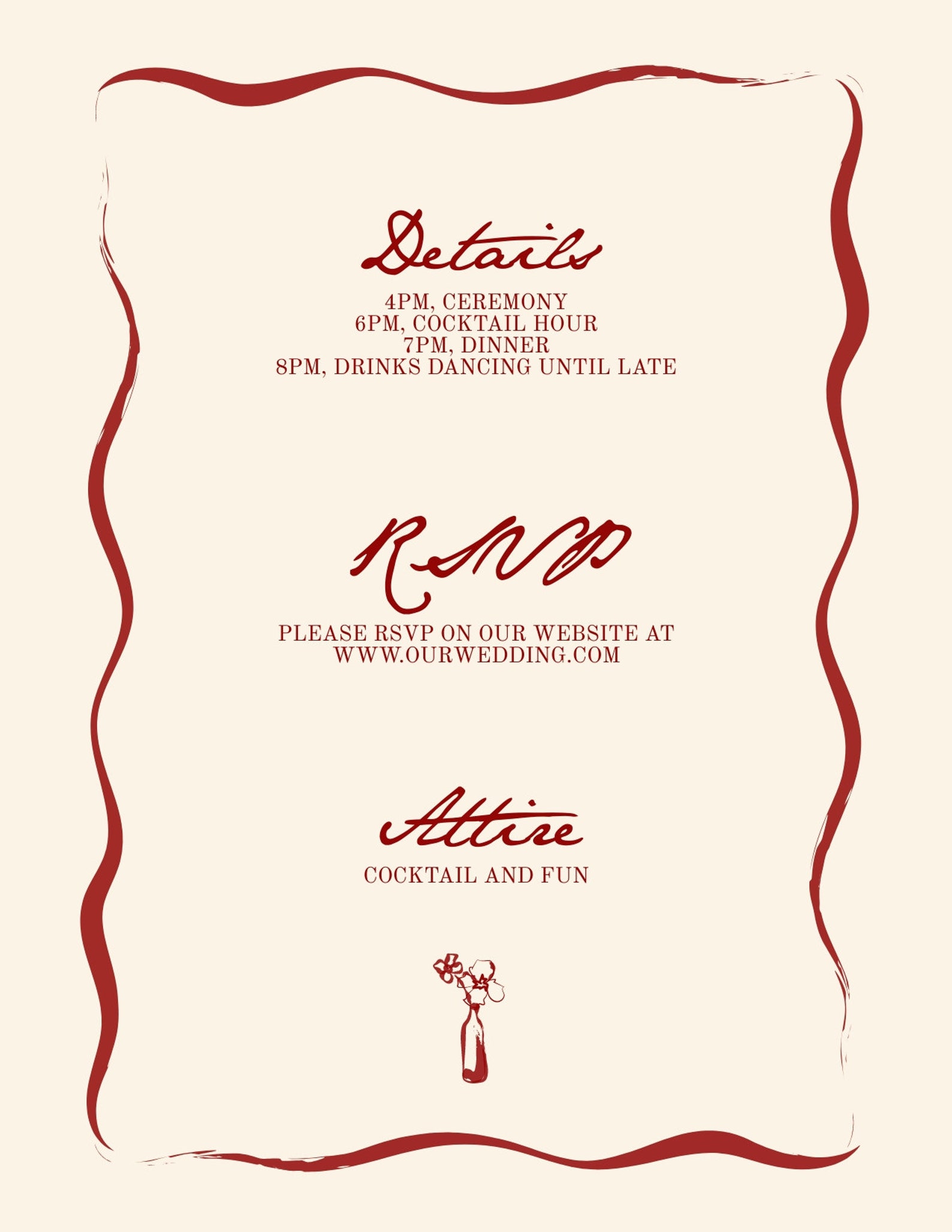 Wedding Invite | Hand Drawn Illustration | Funky Handwritten Invitation ...