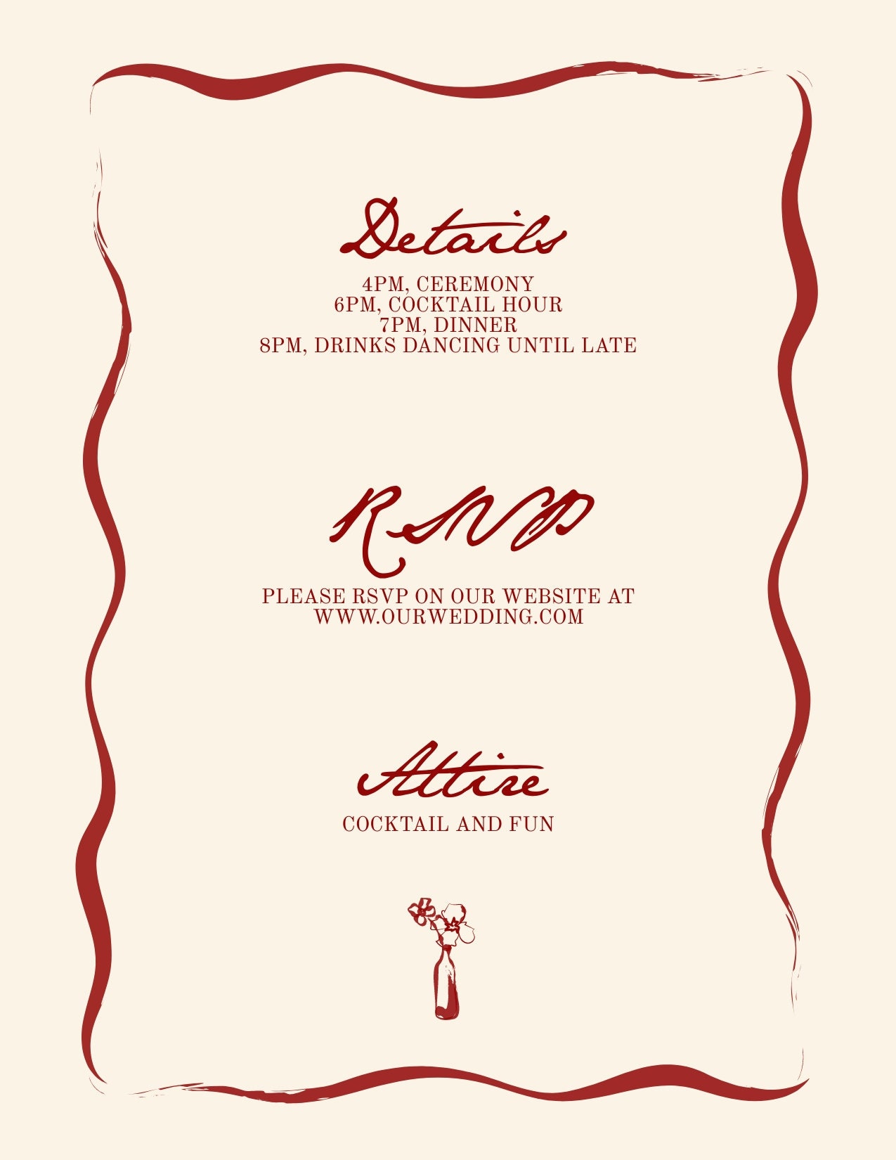 Wedding Invite | Hand Drawn Illustration | Funky Handwritten Invitation ...