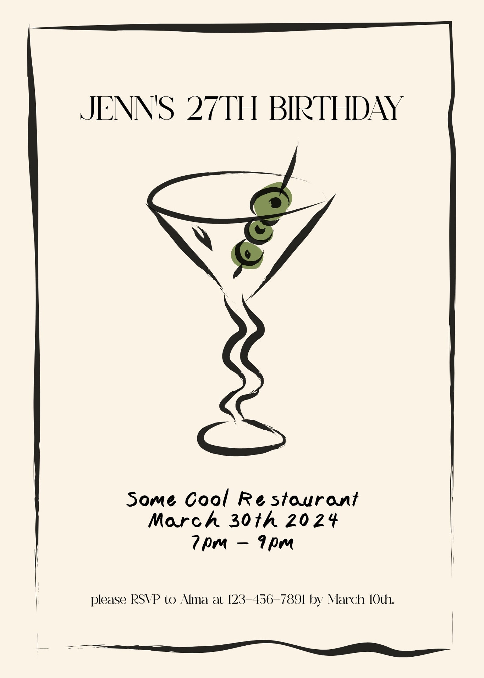 Birthday Party Invite | Party Invite | Engagement Invite | Hand Drawn ...