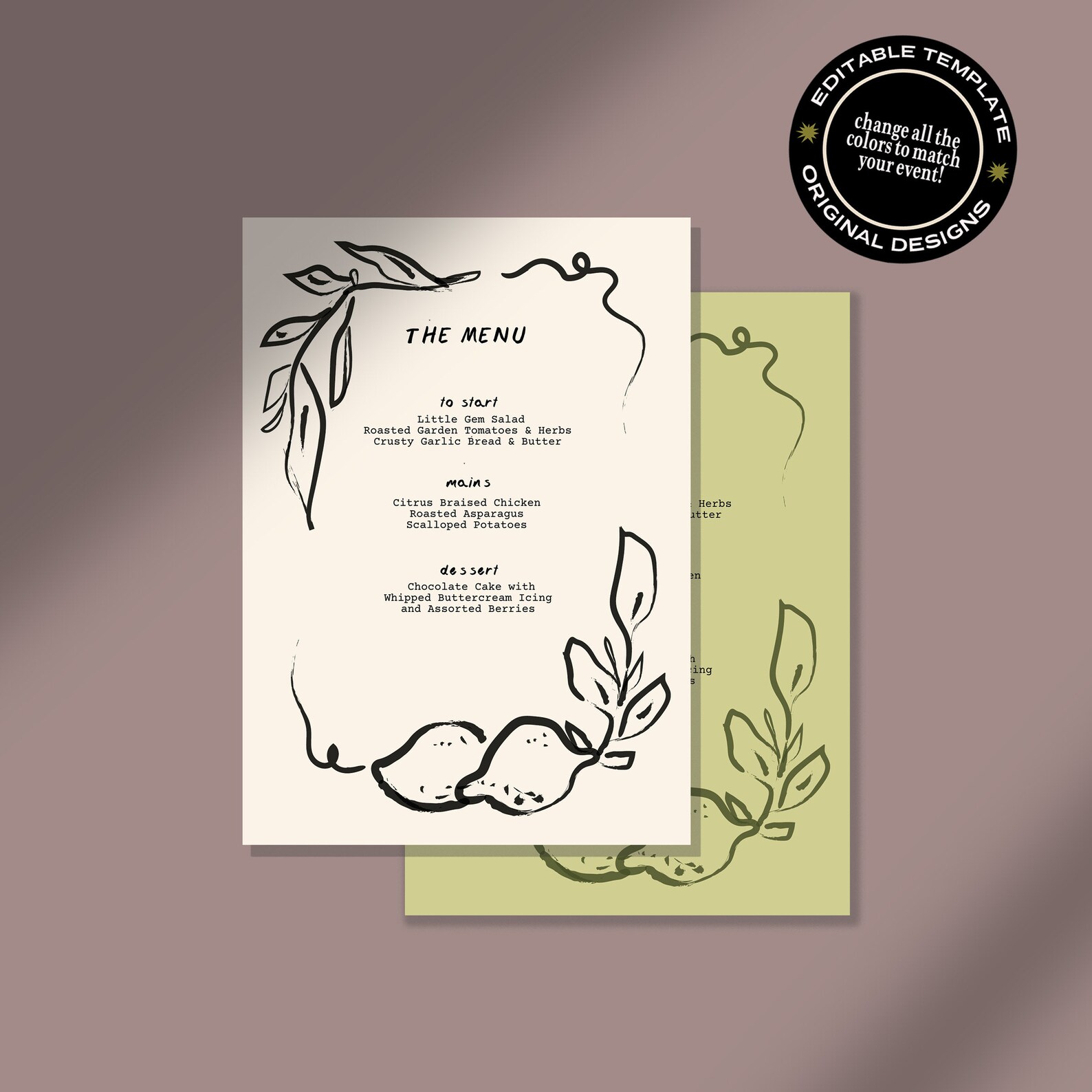 MENU Printable Template | Hand Drawn | Whimsical Illustration | Funky ...