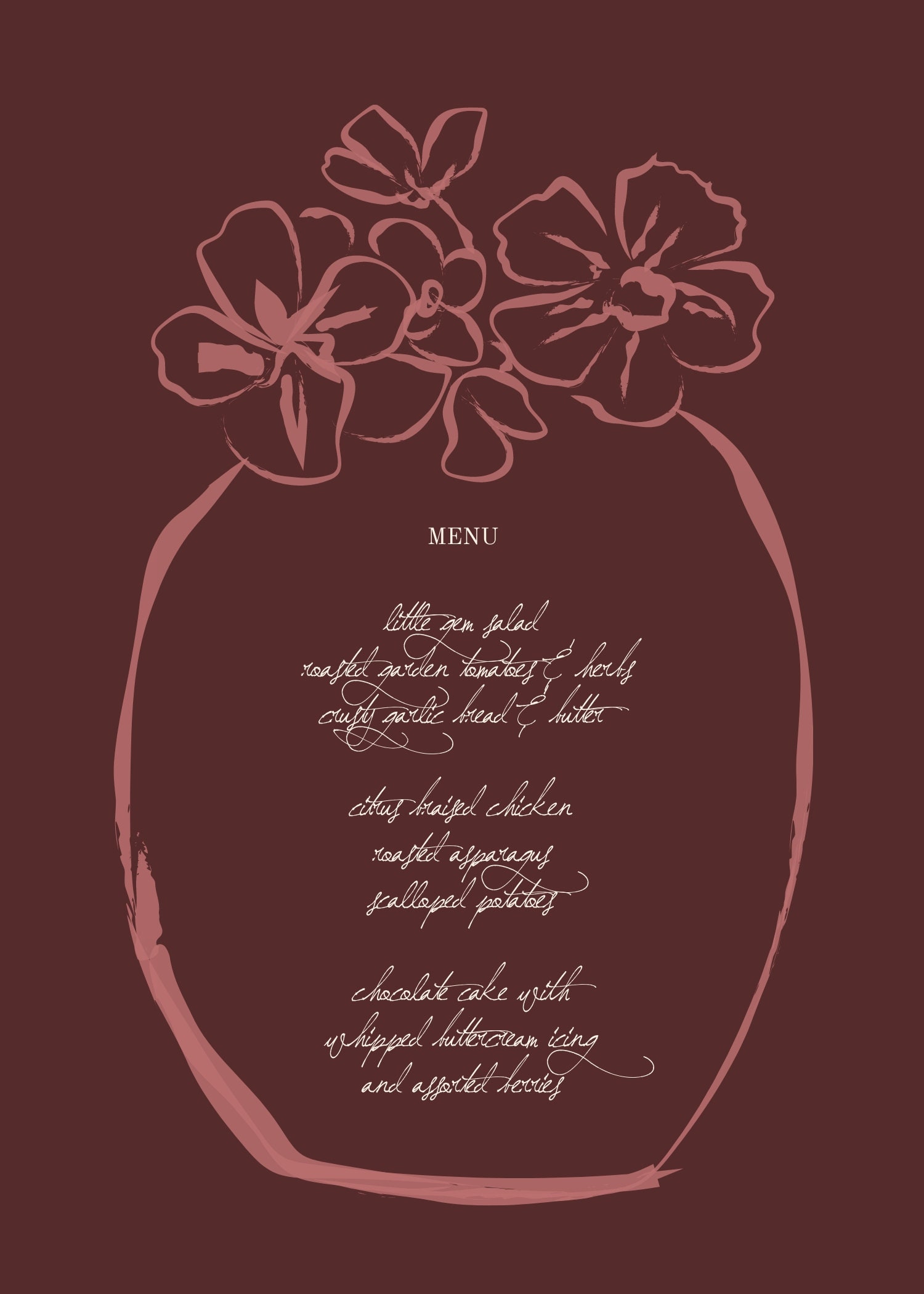 Menu Printable Template Hand Drawn Design Whimsical Illustration Funky ...