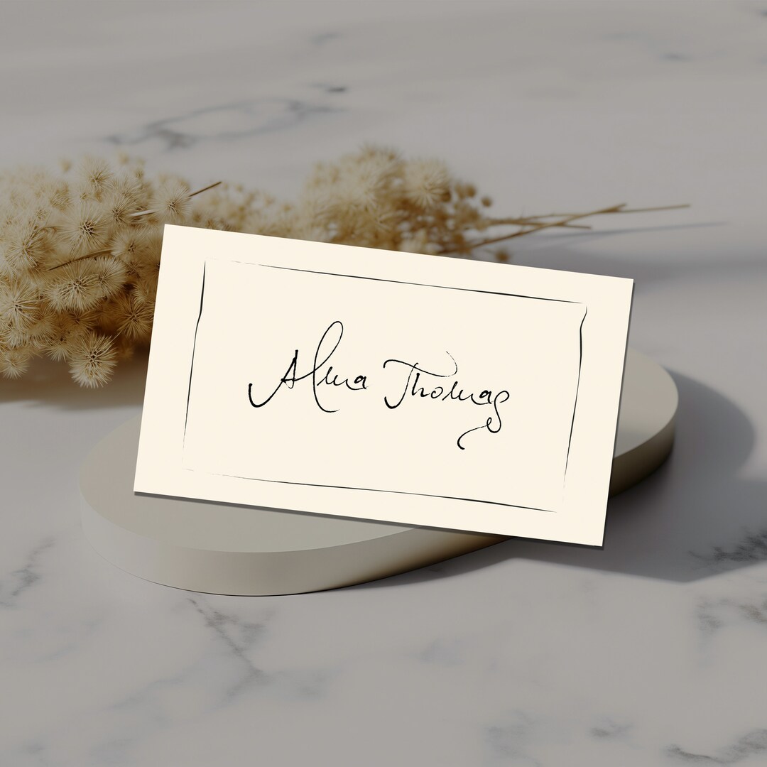 Place Card Template, Hand Drawn Place Cards, Wedding Name Cards, Event ...