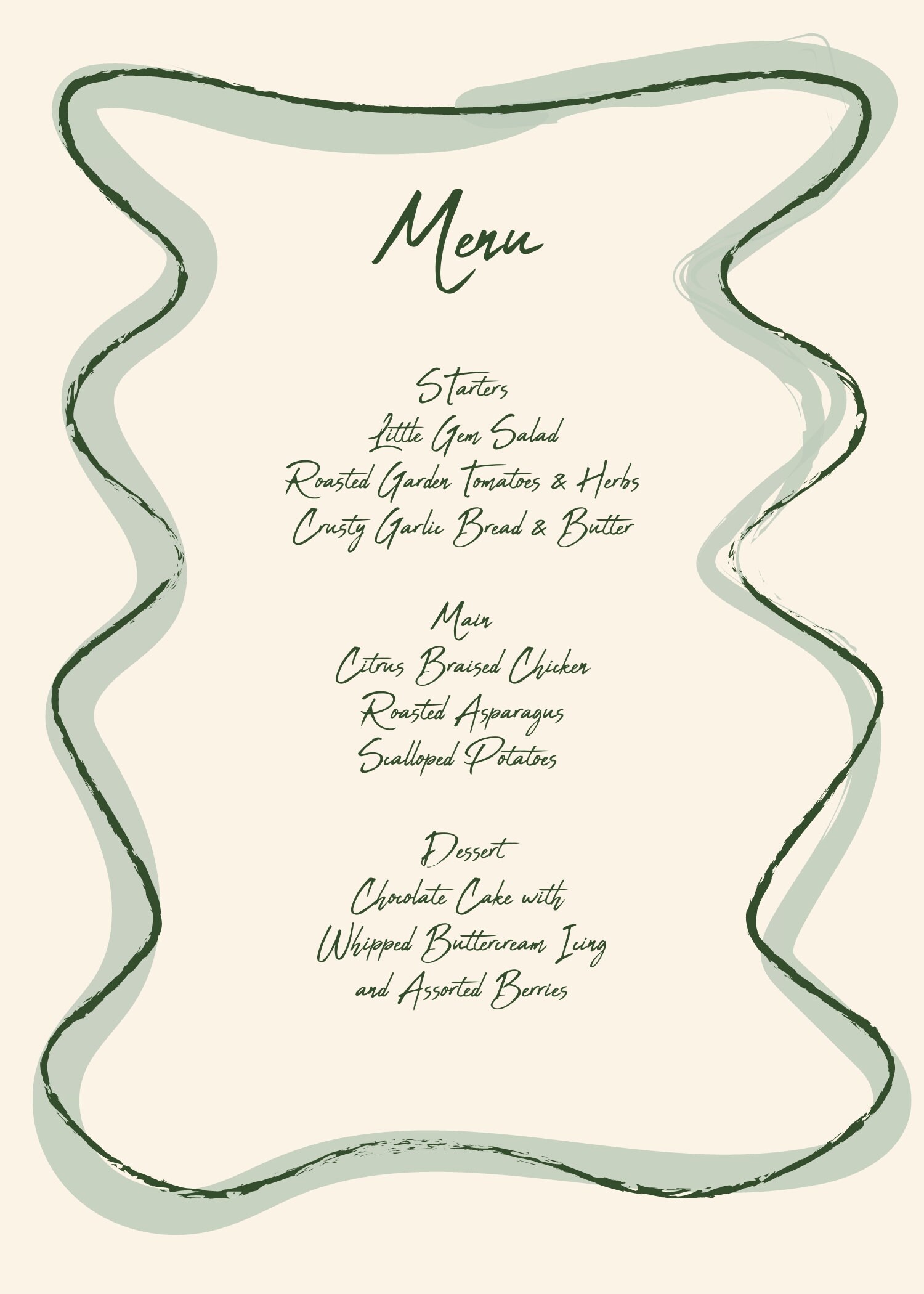 Editable Hand Drawn Menu Colorful Handwritten Menu Hand - Etsy
