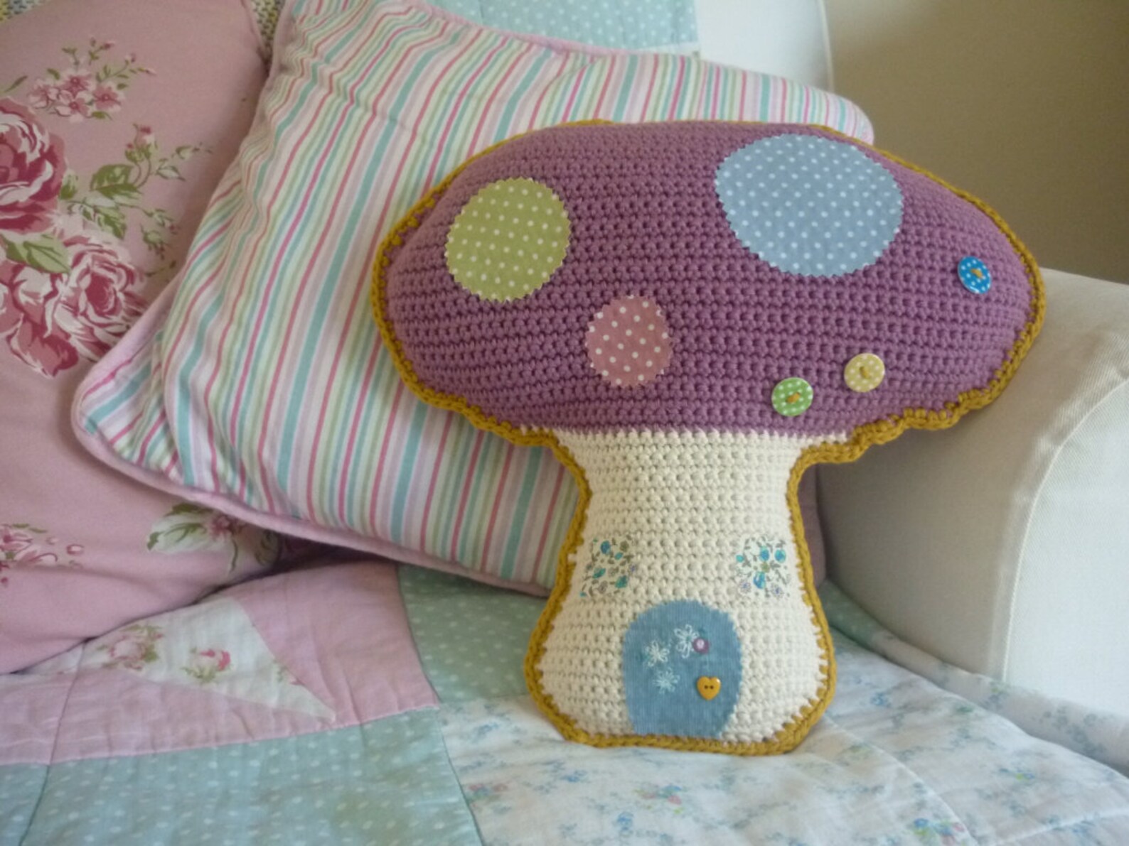 Toadstool / Mushroom Cushion: A Crochet PDF Pattern - Etsy