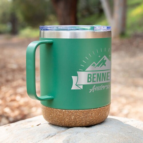 Personalized Stainless Steel Travel Mug With Handle and Lid / - Etsy