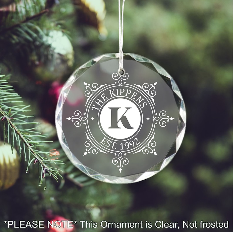 Personalized Engraved Glass Christmas Ornament Personalized Etsy