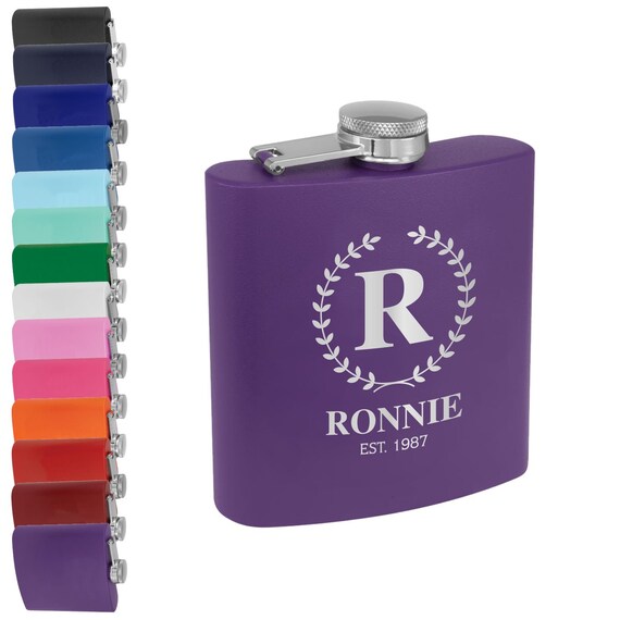 Personalized Flask Laser Engraved 6oz Stainless Steel Flasks | Etsy