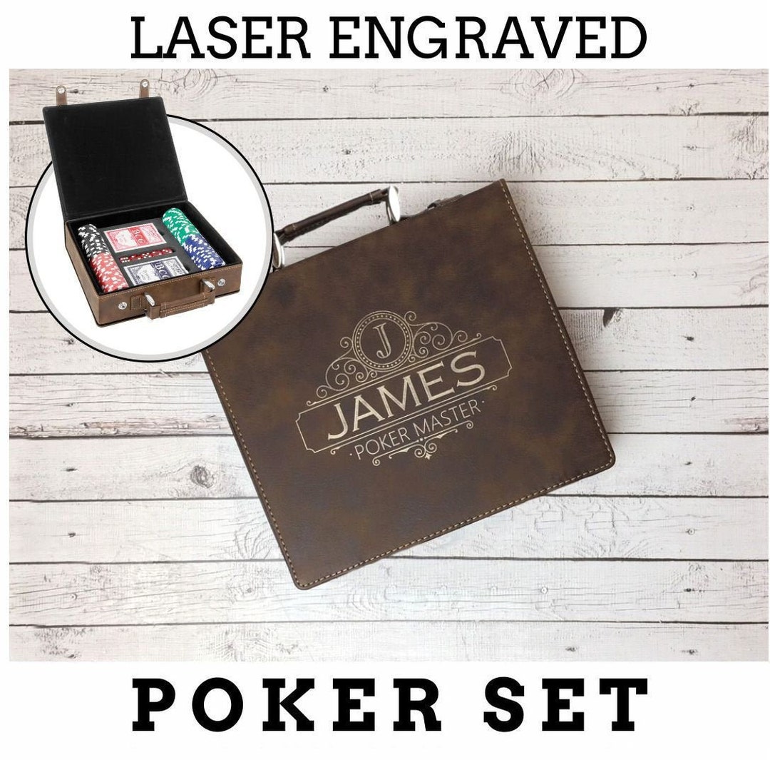 Laser Engraved Poker Set Custom Laser Engraved Poker Set in - Etsy