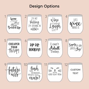 Engraved Wine Tumbler, Wine a Little Laugh a Lot / Let's Wine About It / Stemless Insulated Wine ...