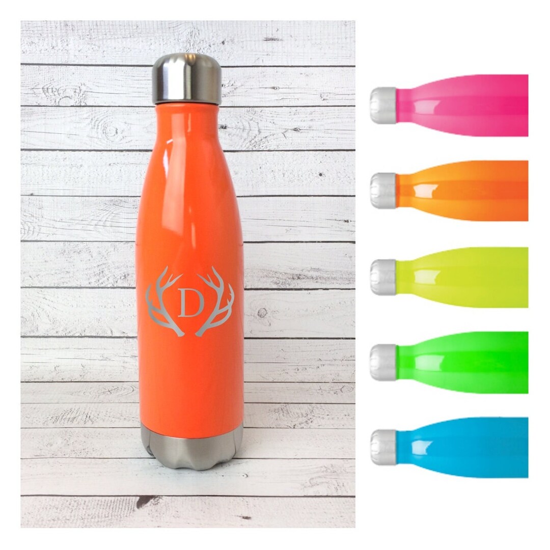 Personalized Neon Stainless Steel Water Bottle / Engraved Insulated ...