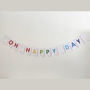 Oh Happy Day Banner | Birthday Party Banner | Celebration Banner ...