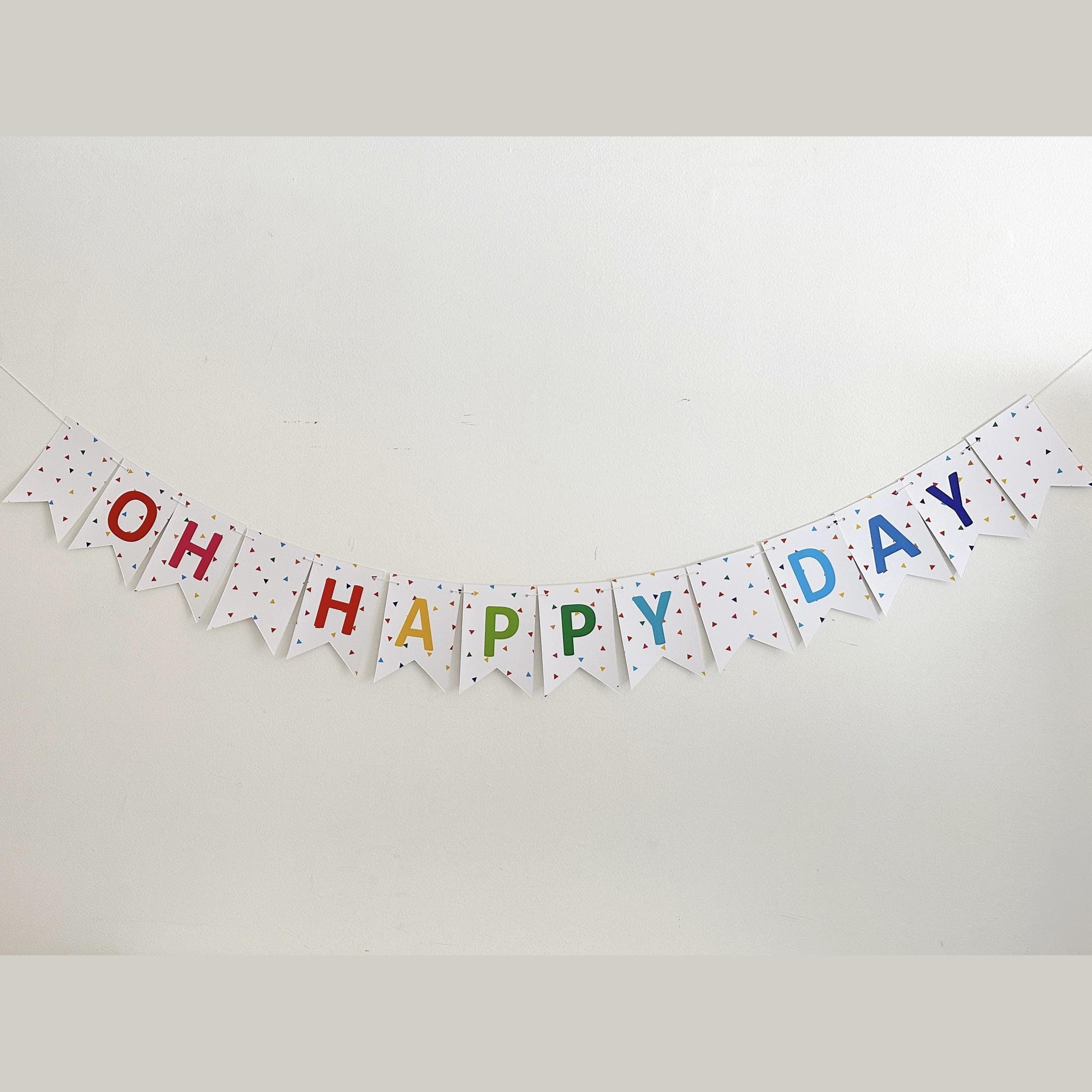 Oh Happy Day Banner | Birthday Party Banner | Celebration Banner ...