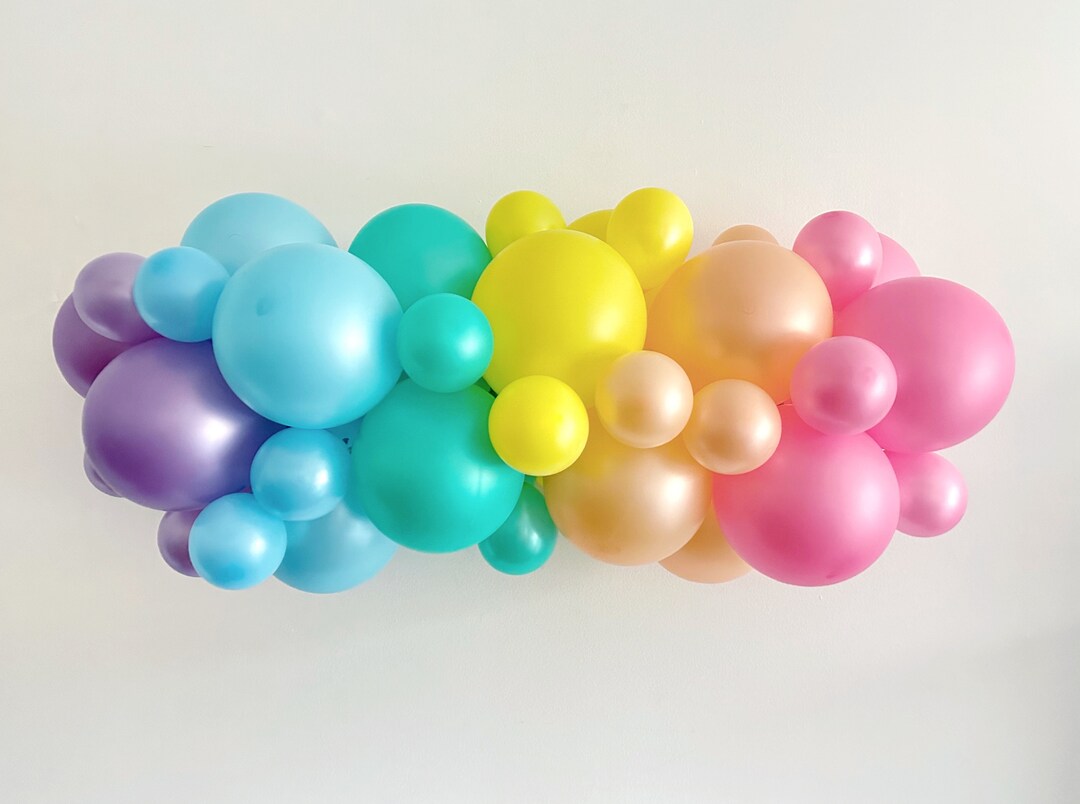 Pastel Party Decor, Pastel Rainbow Balloon Garland, Balloon Party Kit ...