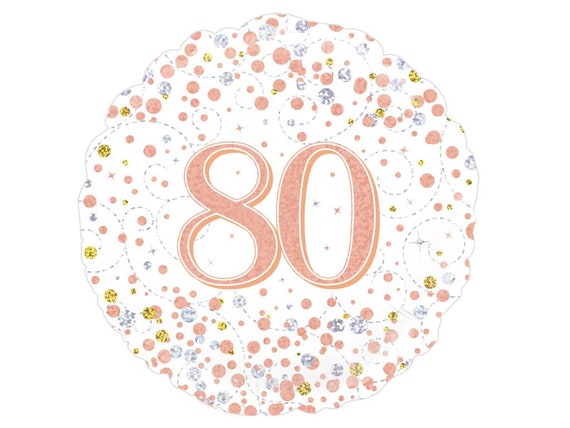 80th Birthday Balloon | Rose Gold Balloon | Milestone Birthday Balloon ...