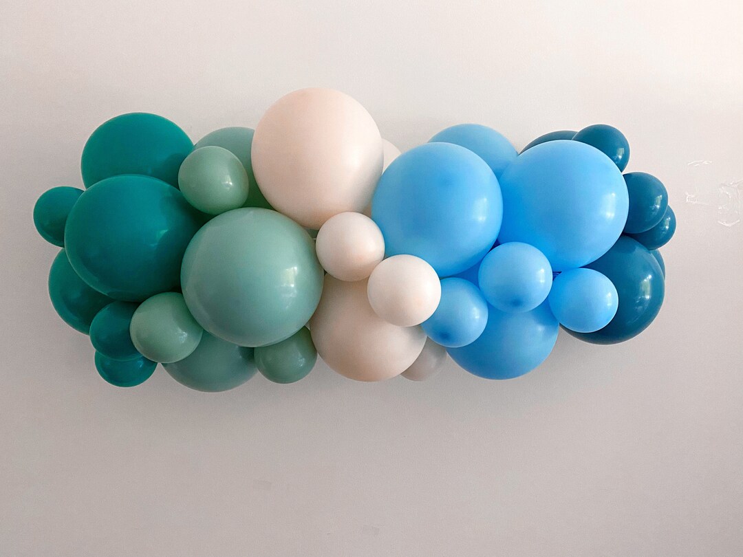 Neutral Blue Balloon Garland, Balloon Party Kit, Blue Party Decorations ...