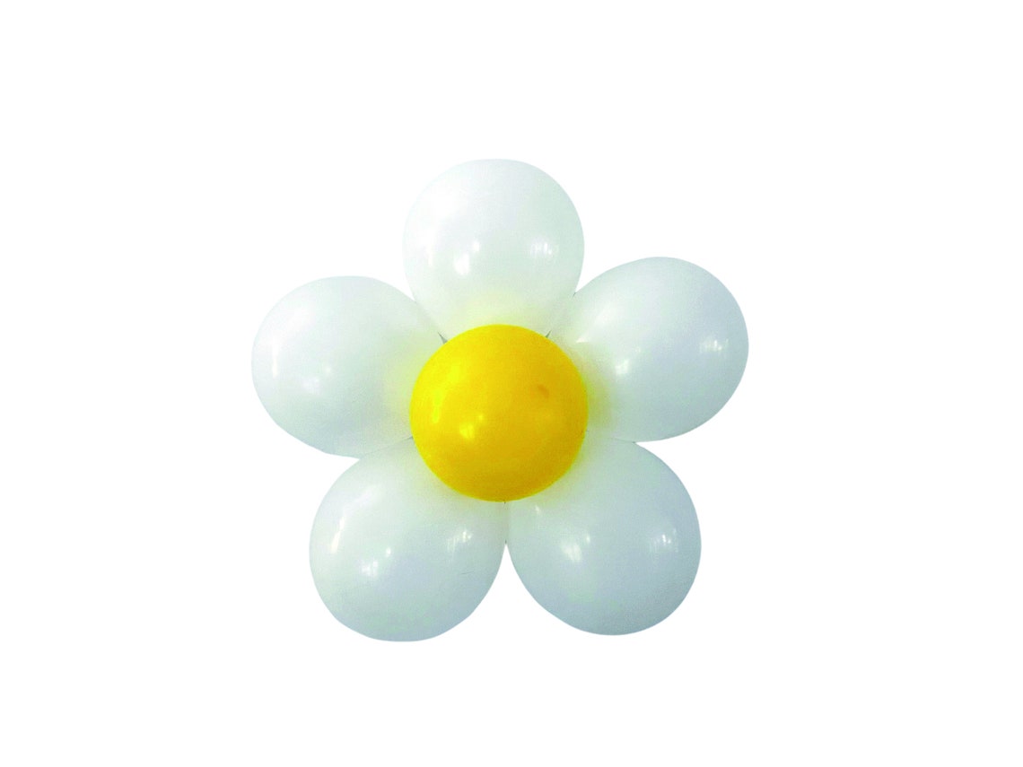White and Yellow Flower Balloon Kit Floral Balloons Flower - Etsy