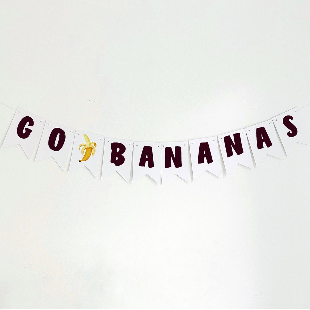 Go Bananas Card Stock Banner, Fruit Birthday Party Decorations, Banana ...