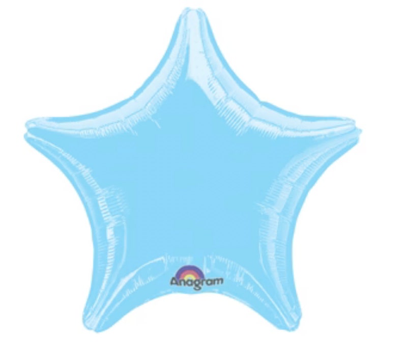 Pale Blue Star Balloon | Blue Party Decor | Light Blue Foil Balloon ...
