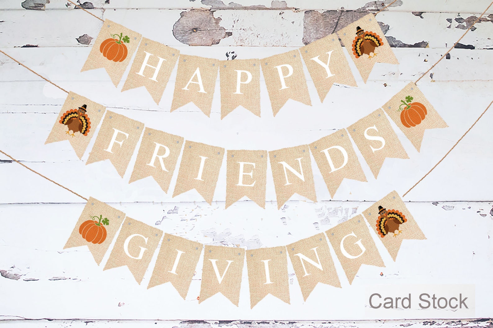 Happy Friendsgiving Card Stock Banner Thanksgiving Banner - Etsy