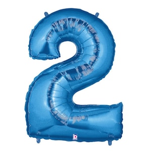 2nd Birthday Balloon, Number 2 Balloon, Blue Jumbo 2 Balloon, 2 Fast ...