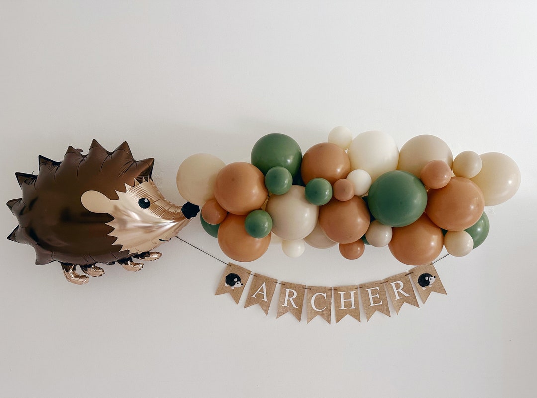 Woodland Balloon Garland & Personalized Banner Set, Woodland Creature ...