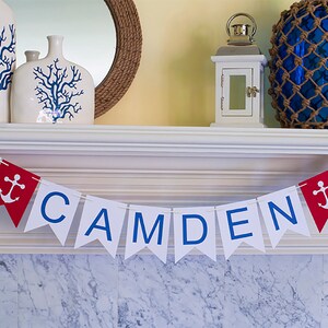 Nautical Name Banner, Nautical Customized Name Banner, Nautical ...