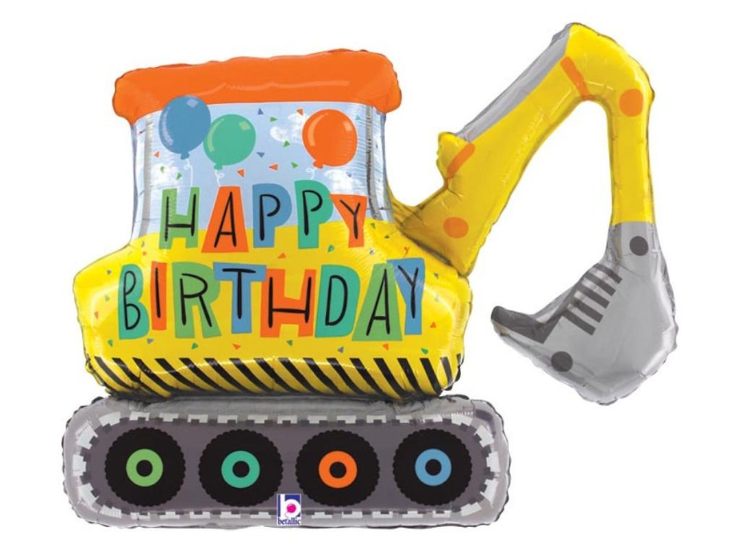 Digger Truck Balloon, Construction Party Décor | Tractor Balloon ...