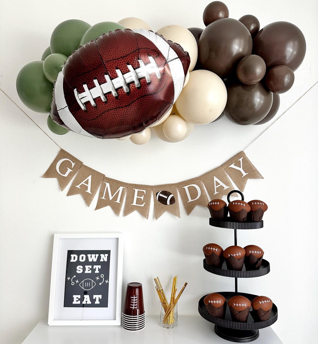 Game Day Football Party Balloons, Sports Balloon Garland, Football ...
