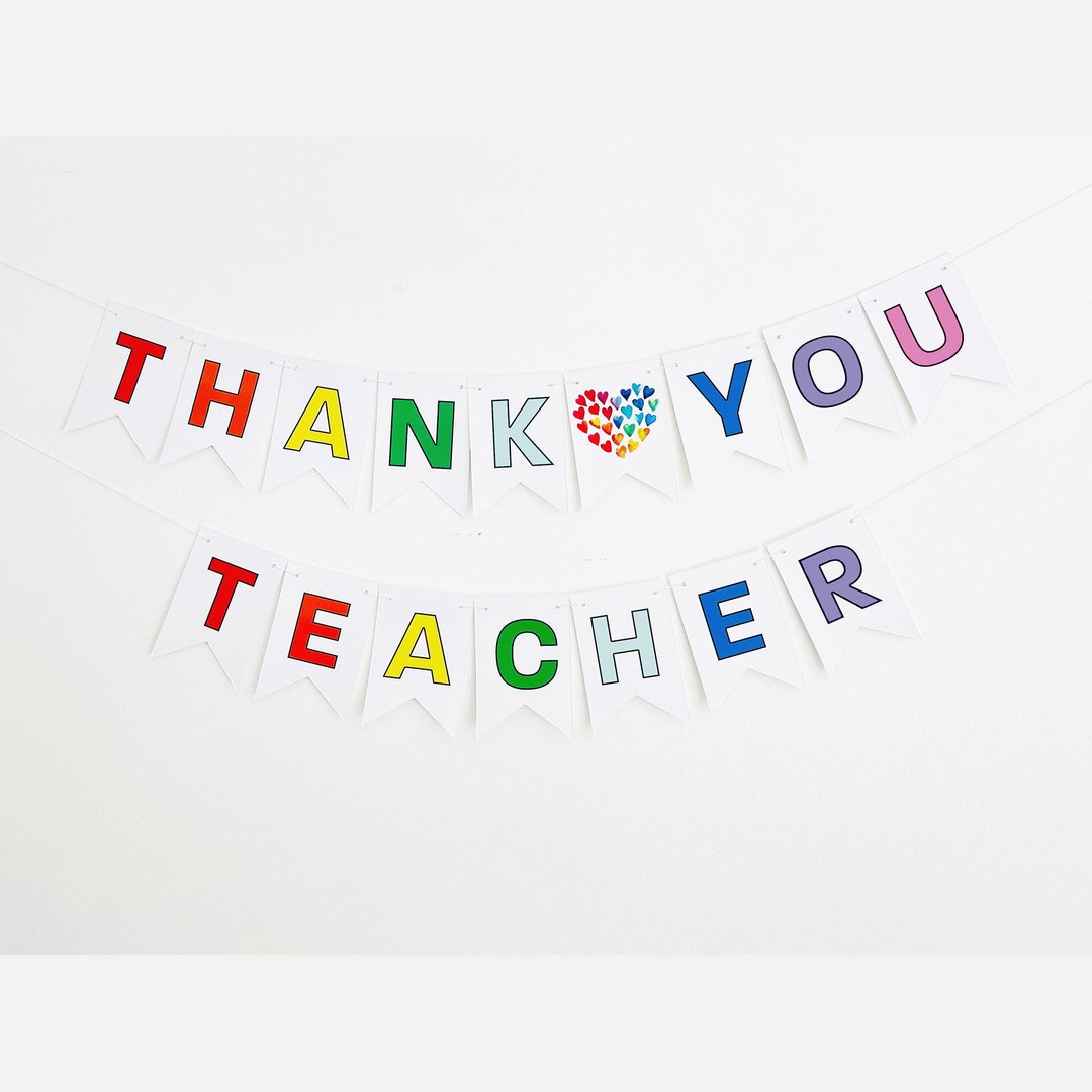 Thank You Teachers Banner, Teacher Appreciation Decorations, Teacher ...