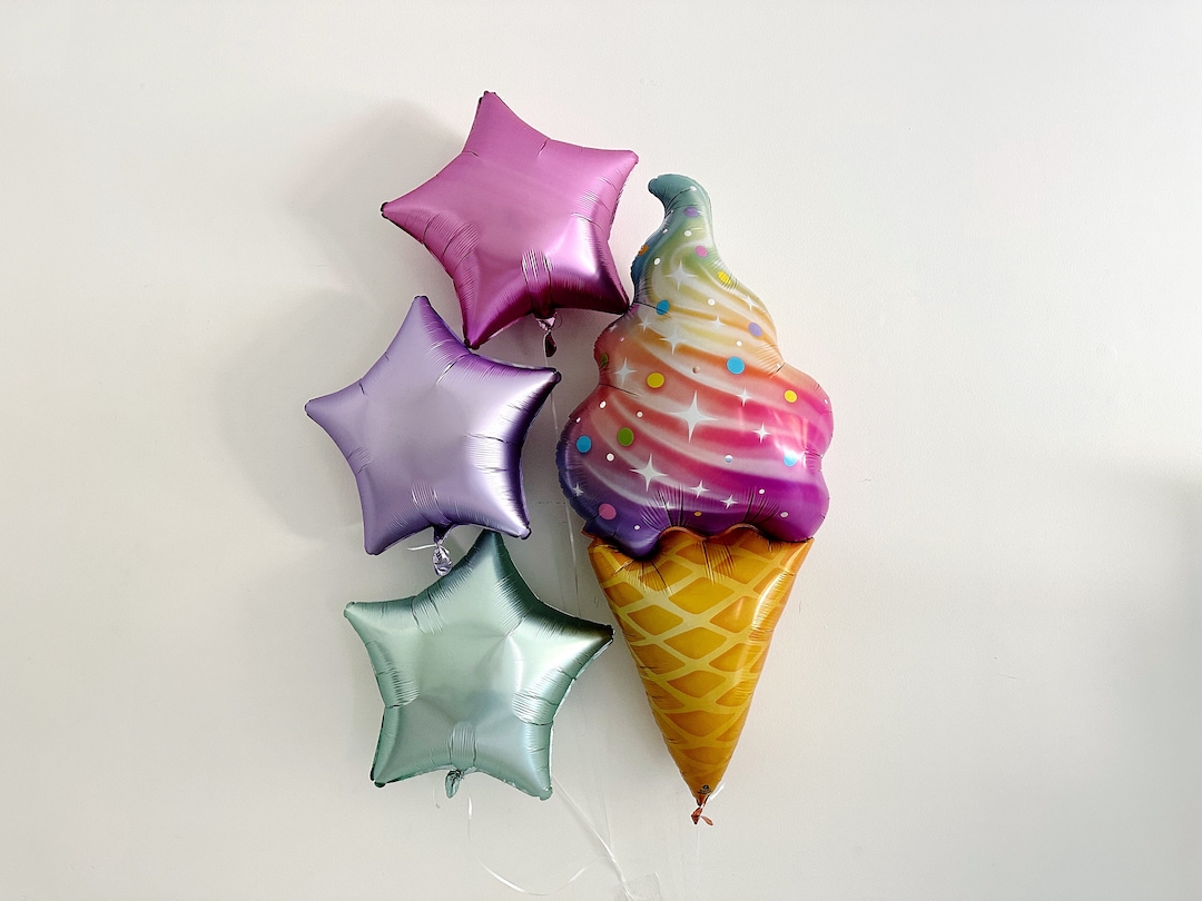 Ice Cream Party Balloons | Rainbow Ice Cream Balloons | Summer Party ...