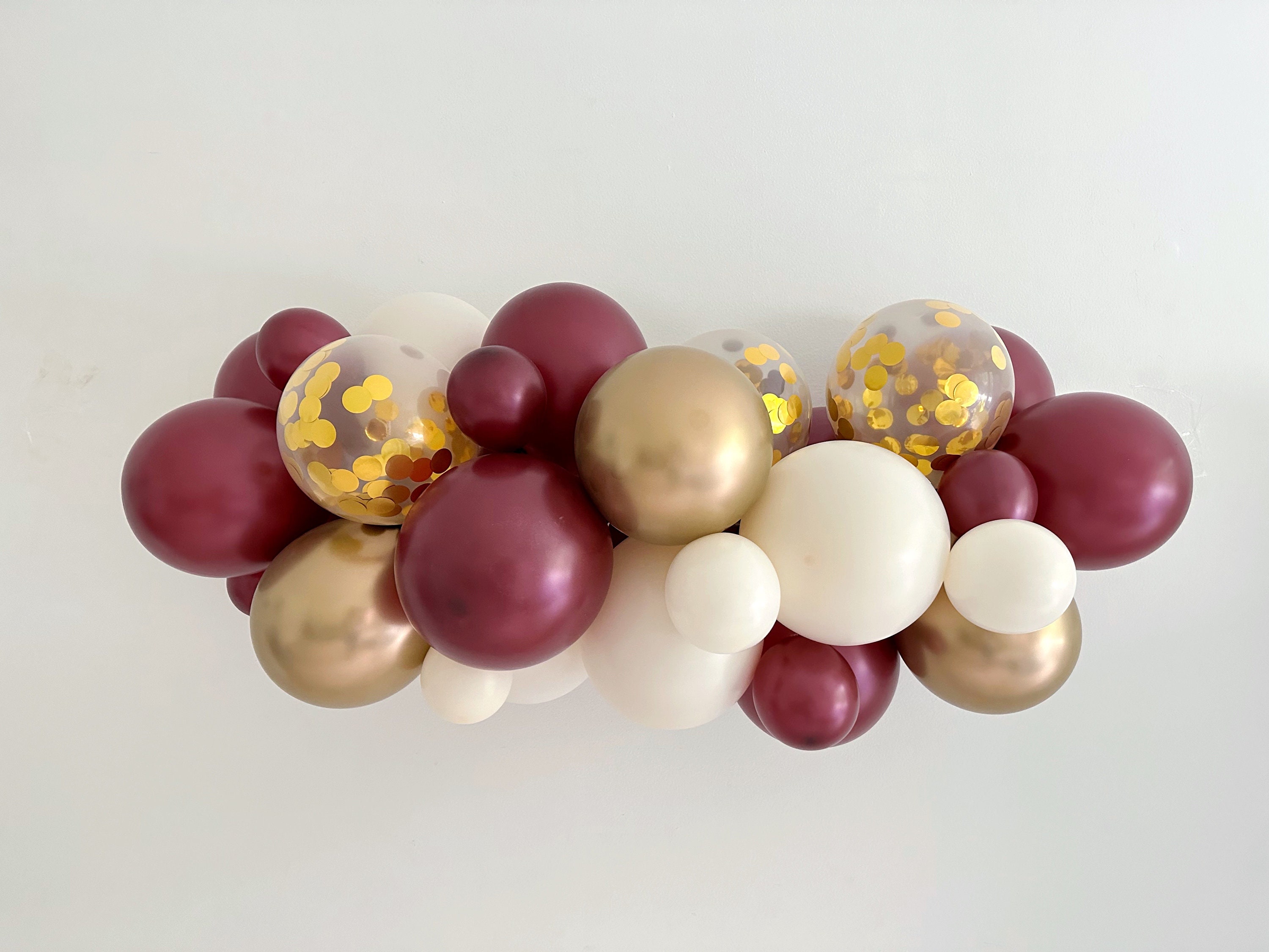 Burgundy, Cream, Gold Balloon Garland, Anniversary Party Decor ...