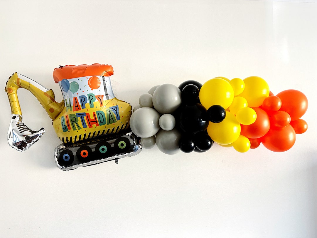 Construction Party Decorations, Excavator Balloon, Boys Birthday Party ...