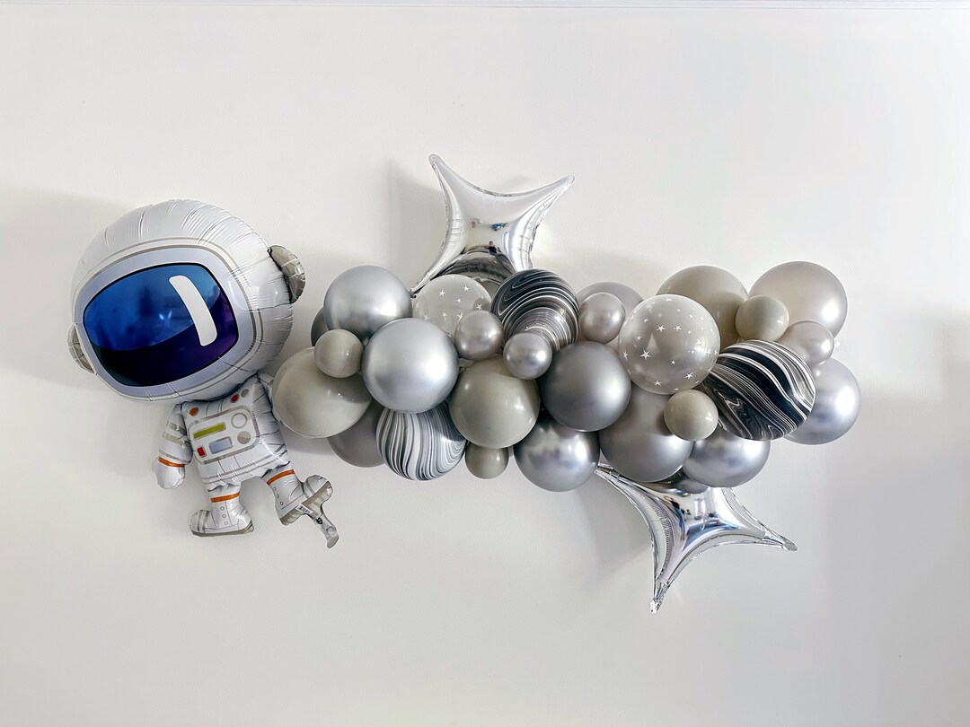 Silver Balloon Garland | Space Balloons | Galactic Party Theme ...