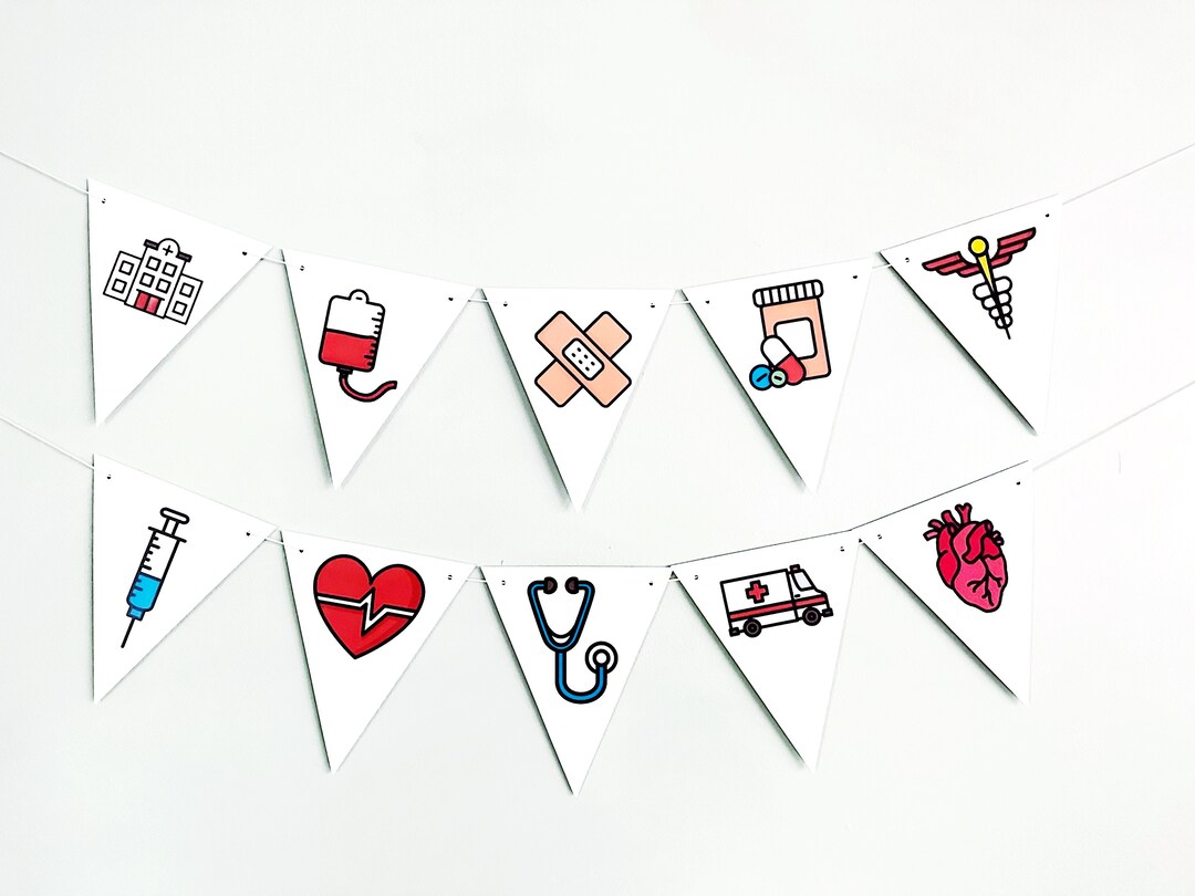 Medical Banner Medical Symbols Garland Nurses Day Banner - Etsy
