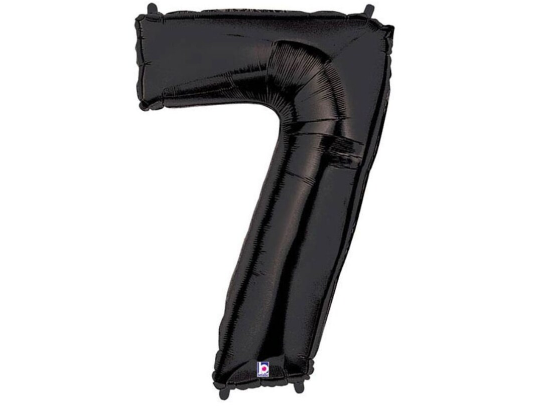7th Birthday Balloon | Number 7 Black Jumbo Balloon | 7 Year Old ...