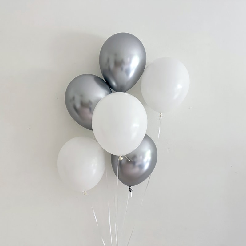 Silver Party Balloons - Etsy