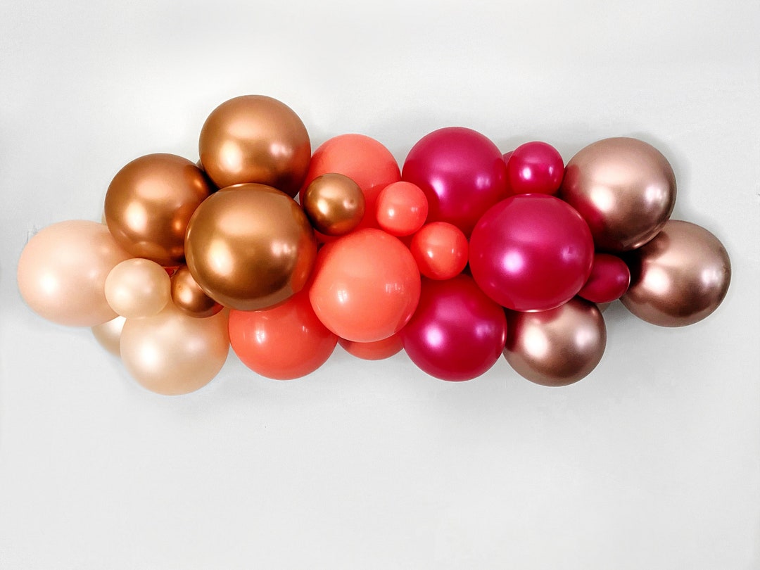 Fall Balloons, Fall Color Balloons, Balloon Party Kit, Gold & Rose Gold ...