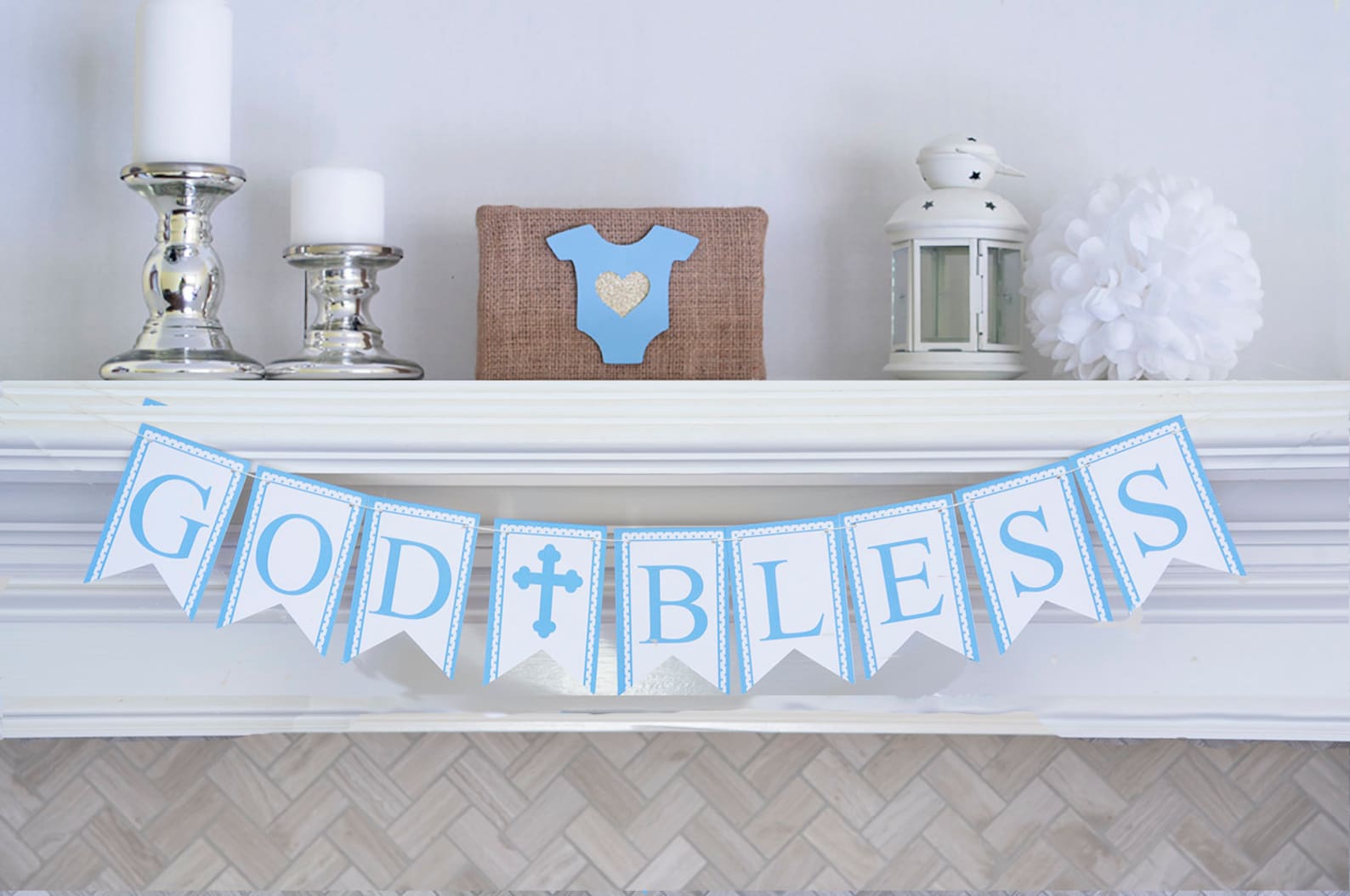 Blue Baptism Banner Christening Banner First Communion | Etsy