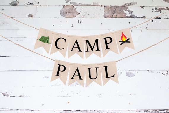 Camp Decorations, Personalized Camp Banner, Summer Camp Sign, Camping ...