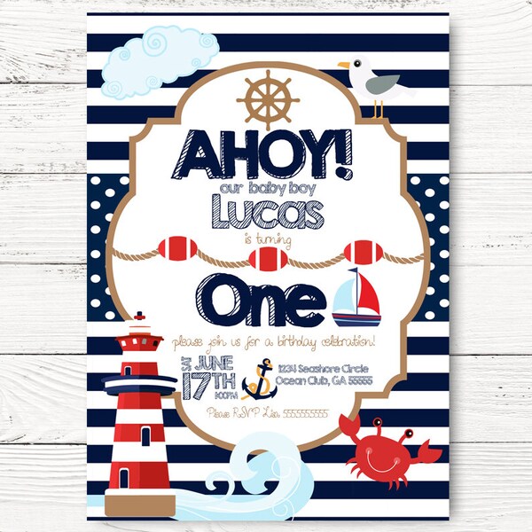 Nautical Invitation - Etsy