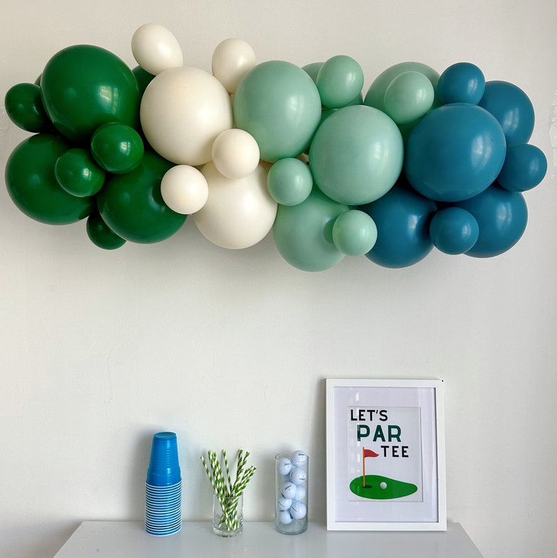 Blue Green Balloon Garland Neutral Balloon Decor Birthday Balloon Decor ...