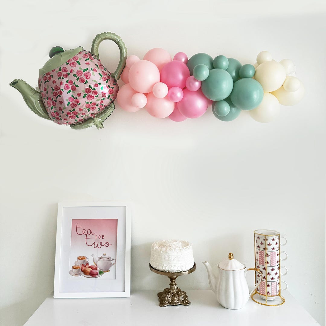 Tea Party Decorations, Tea Pot Balloon, Pastel Balloon Garland, Bridal ...
