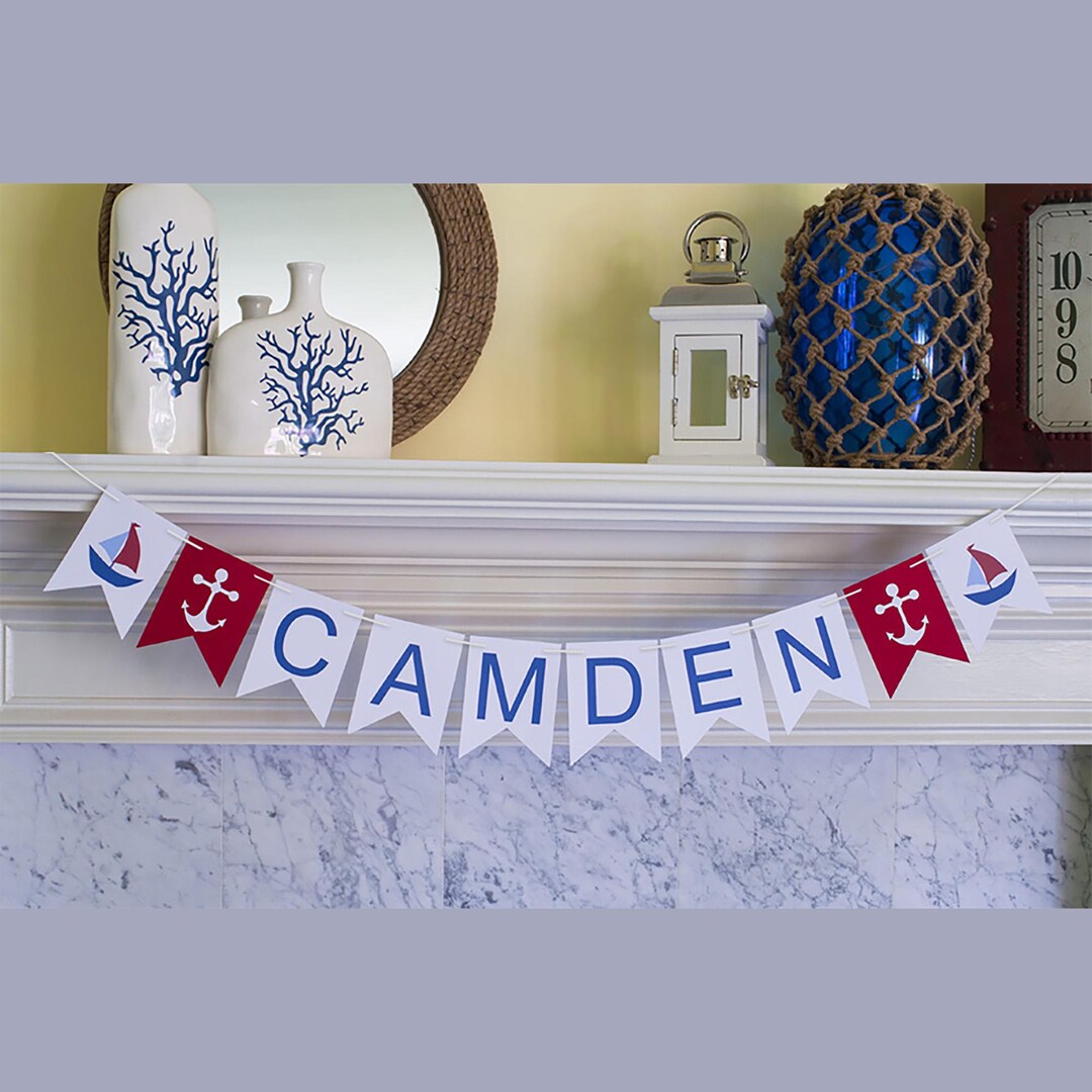 Nautical Name Banner, Nautical Customized Name Banner, Nautical ...