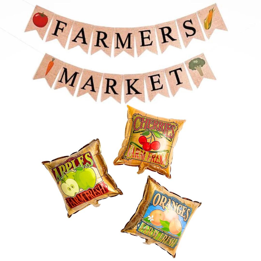 Farmers Market Banner, Fresh Veggies Garland, Market Stall Decorations ...